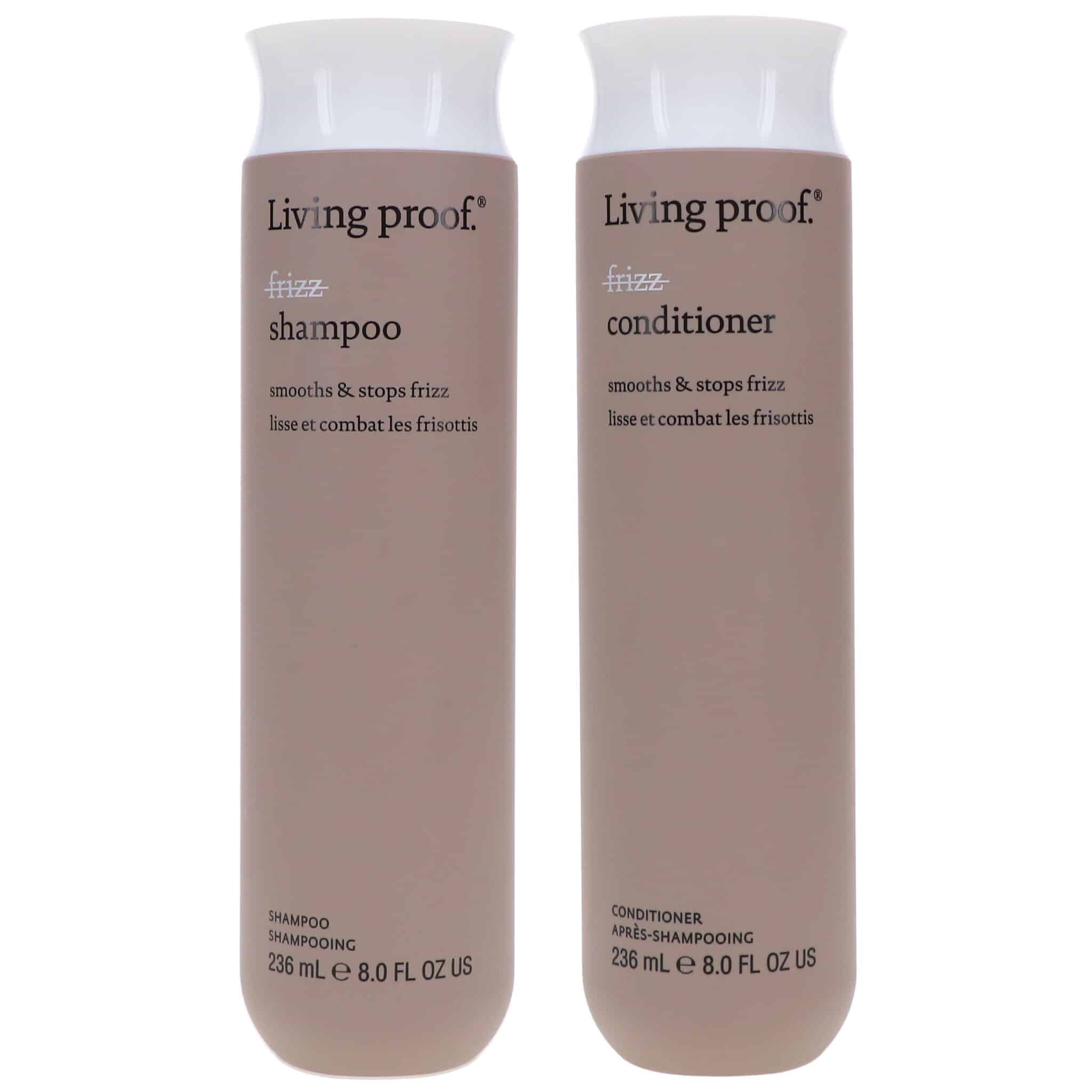 Living Proof No Frizz Shampoo 8 oz & No Frizz Conditioner 8 oz Combo ...